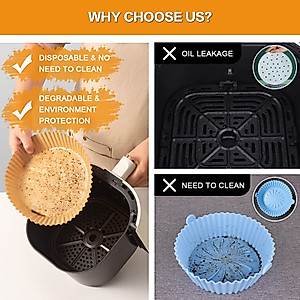 120 Pcs Healthy and Safe Air Fryer Disposalbe Paper Liner 6.3 Inch, High Heat Resistant Airfryer Parchment Liners, Air Fryer Paepr Liners Round That Doesn't Affect Food Taste