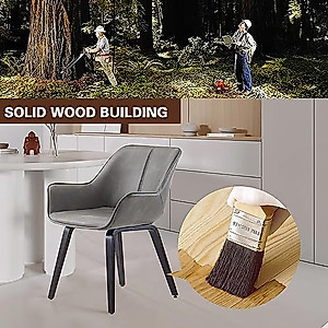 YEEFY Upholstered Dining Chairs Set of 2 & 4 & 6 Faux Leather Accent Chair Living Room Chairs Kitchen & Dining Room Chairs Comfy Reading Chair for Bedroom Mid Century Modern Arm Chair (Gray, 2)