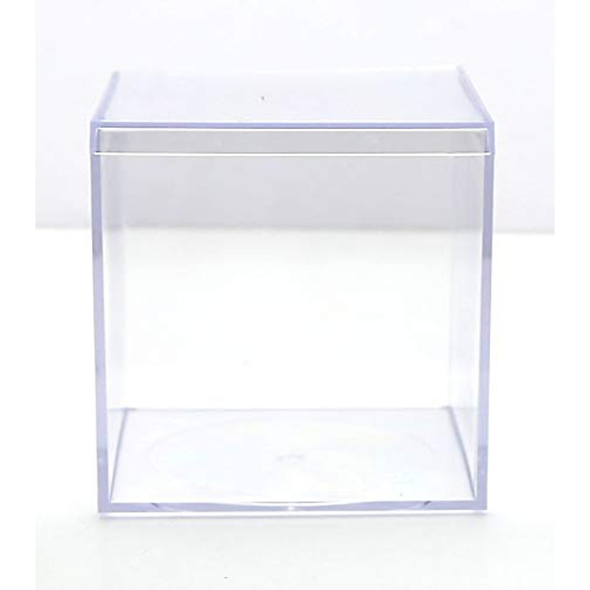 Clear Large Rigid Plastic Box 12 1/2" x 8 1/2" x 8 1/2" with Variety Boxes Inside (Round 4 1/4" Dia, 8" X 4" Rectangle, and 4" x 4" Square and Others)