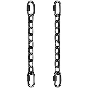 BeneLabel 2Pcs Black Heavy Duty Hanging Chains with 4 Carabiners, Hanging Kits Hammock Chair Hardware for Indoor Outdoor Playground Hanging Chair Hammock Punching Bags, 1000 LB Capacity