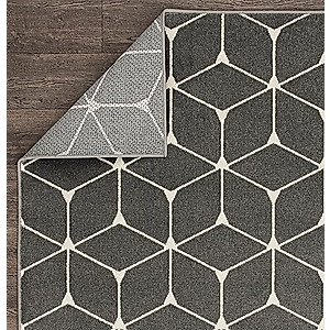 LOOMAKNOTI Tecopa Shamid 8' x 10' Grey Geometric Indoor/Outdoor Area Rug