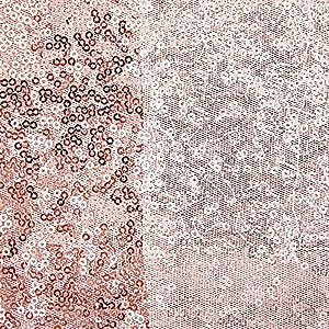Rose Gold Sequin Fabric Roll for Sewing, Quilting Supplies (15 Feet)