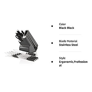 Ninja K32015A Foodi NeverDull Premium Knife System, 15 Piece Knife Block Set with Built-in Sharpener, German Stainless Steel Knives, Black