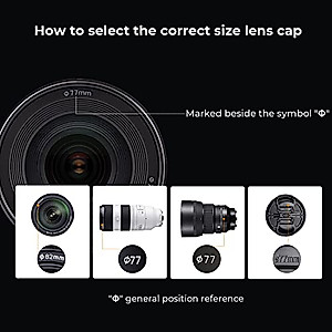 K&F Concept 58mm Lens Cap, 9-in-1 Center Pinch Lens Cover + Anti-Loss Keeper Leash + Microfiber Cleaning Cloth Kits Compatible with Nikon, Canon, Sony, Fujifilm Camera Lenses