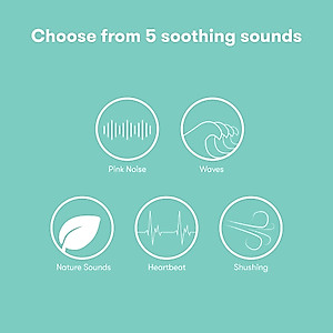 2-in-1 Portable Sound Machine + Nightlight by Frida Baby White Noise Machine with Soothing Sounds for Stroller or Car Seat with Volume Control