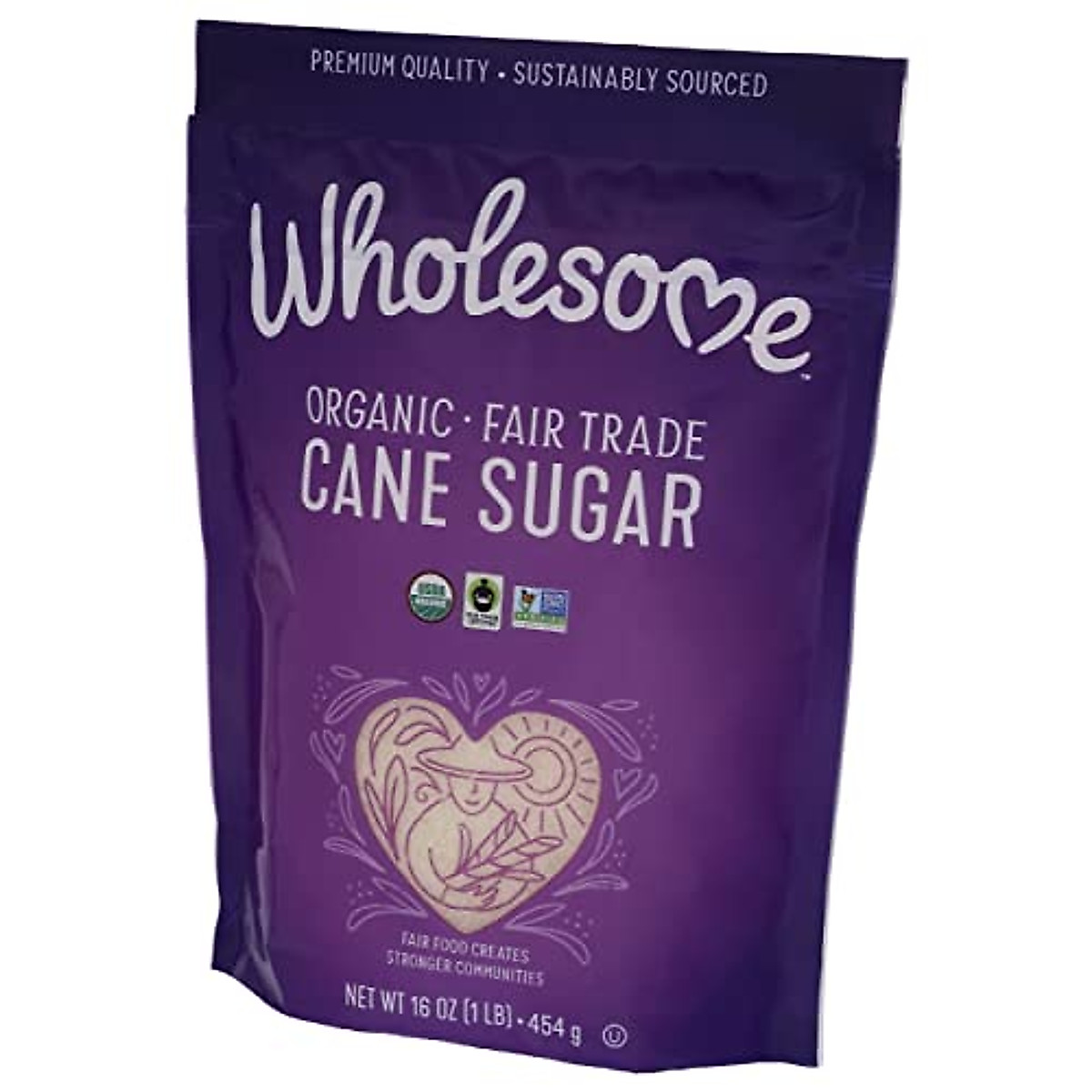 Wholesome Organic Cane Sugar, USDA Certified Organic, Fair Trade Certified, Gluten Free & Non-GMO, 16 Oz (Pack of 1)