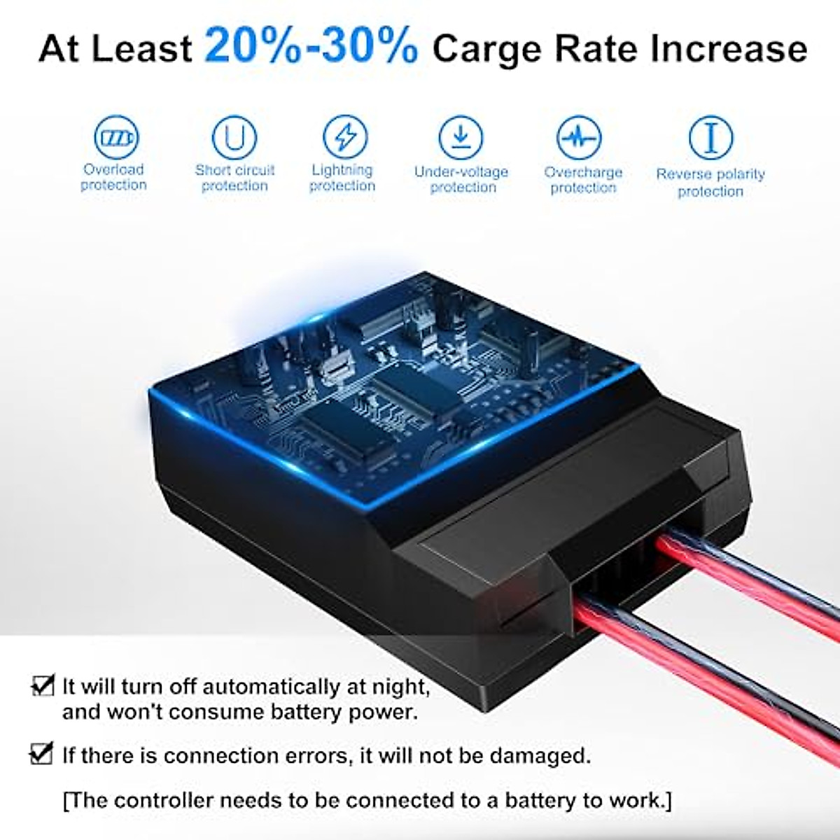 POWOXI Solar Panels Charge Controller, 8A Battery Regulator for 12V Solar Battery Charger, Solar Battery Maintainer and 12 Volt Batteries Power Kit