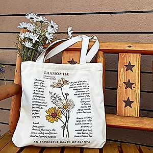 Keanoo Canvas Tote Bag, Aesthetic Tote Bag for Women School Shoulder Bag with Zipper Gift Bag for Teacher's Day