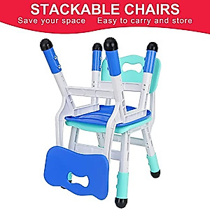 JIAOQIU Kids Chair Height Adjustable Toddler Chair Max Load 220LBS Plastic Indoor Outdoor Chair School Home Daycare Use Red