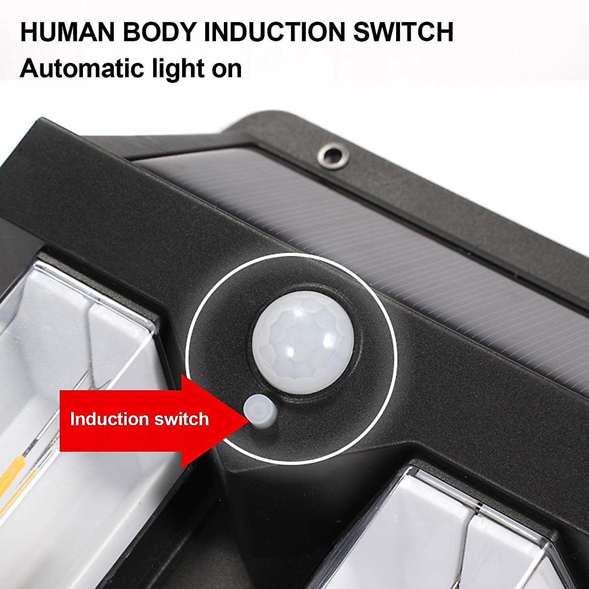 Decorative Solar Tungsten Lamp - Waterproof Solar Wall Sconce with 3 Modes - Motion Sensor Outdoor Light for Porch, Fence, Courtyard