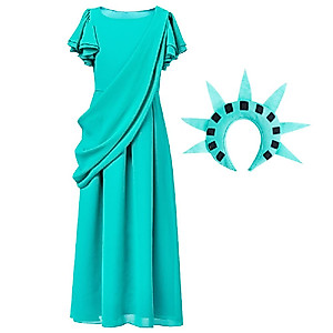 Quenny Halloween Costumes,Children American Statue Of Liberty Cosplay Costumes,Party Ancient Greek Girl Performance Dresses