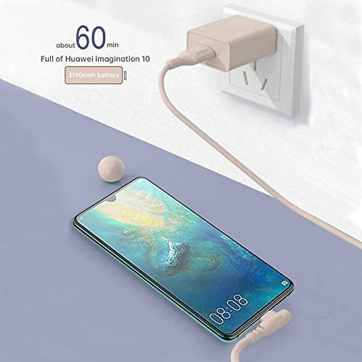 BGNTBUK Phone Charging Cables Android USB Cable Right Angle 90° Elbow Liquid Micro USB 3A Fast Charging Cable Lap Gear Home