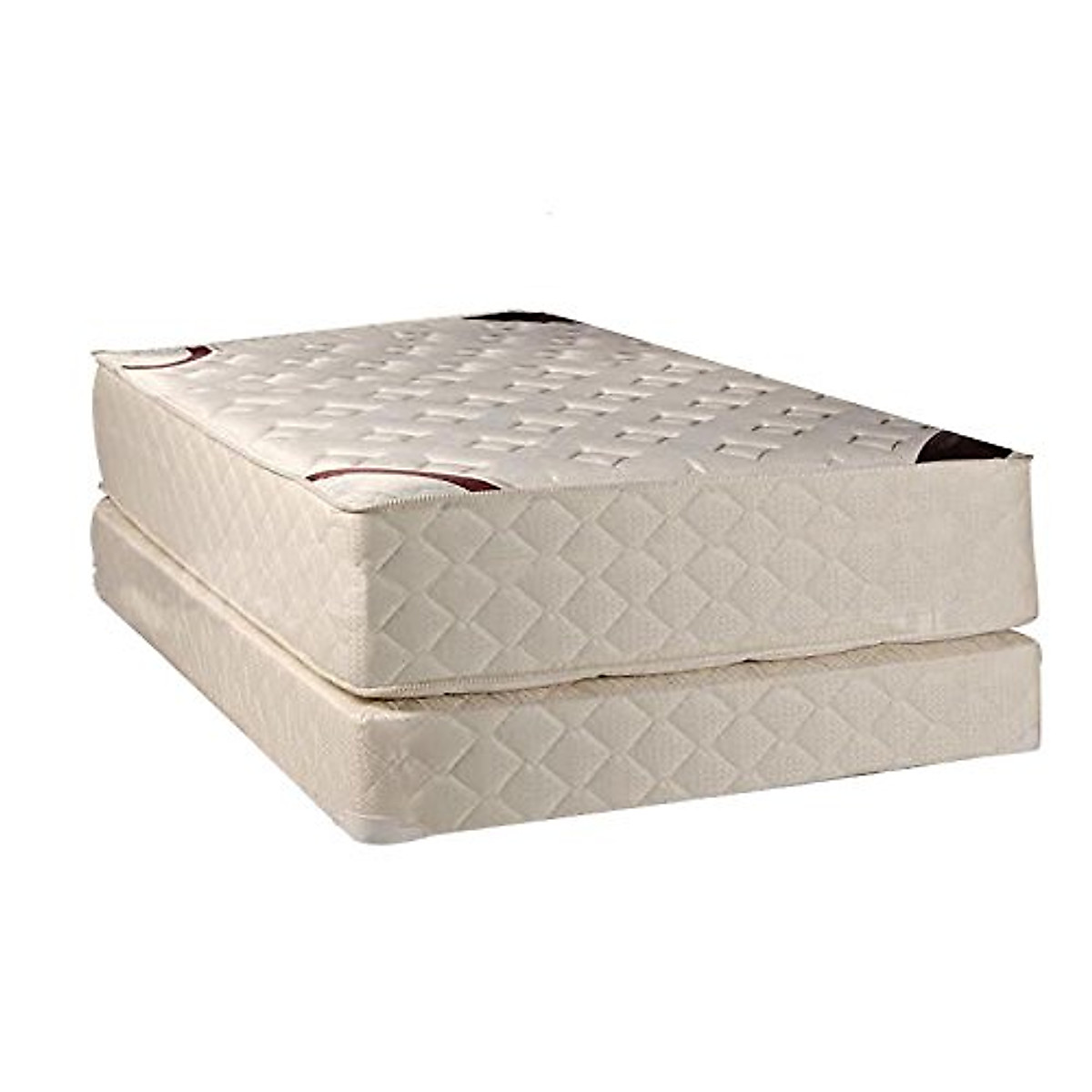 Spinal Solution 14-Inch Firm Double Sided Tight top Innerspring Mattress And 4" Wood Traditional Box Spring/Foundation Set, Good For The Back, No Assembly Required, Queen Size 79" x 59"