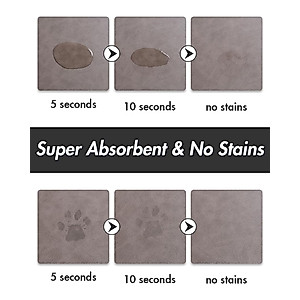 MontVoo-Absorbent Pet Feeding Mat-No Stains Dog Mat for Food and Water Bowl-Quick Dry Dog Cat & Dog Food Mat Water Dispenser Mat-Pet Supplies Mat-Dog Water Bowl Mat for Messy Drinker (17"x28", Brown)