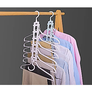 Multifunctional Cloth Hanger Space Saving, 6 pcs One Set to Save Your Space and Traceless Cloth Hanger with Heavy Duty Quality Hanger