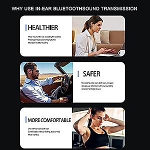 pstuiky True Bone-Conduction Concept Bluetooth 5.0 Headset Does Not Enter The Ear, Wireless Sports Running Music, and Ipx5 Waterproof Headphone