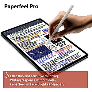 BERSEM Paperfeel Screen Protector [Paperfeel Pro] Compatible with iPad Pro 12.9 inch (2021/2020/2018) Removable & Reusable, Anti-Harmful Blue Light, Anti-Glare, Anti-Fingerprints & Smudging - Black