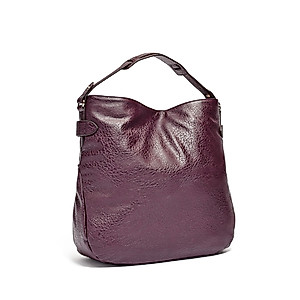 GUESS Women's Molly Tassel Large Hobo Travel Shopper Bag, Dark Plum