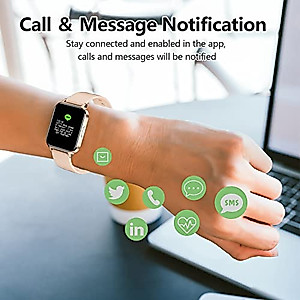 Smart Watch, 1.7" Smartwatch for Android and iOS Phones, Fitness Tracker with with Full Touch Color Screen Heart Rate and Sleep Monitor Pedometer, IP68 Waterproof Smart Watch for Women Men