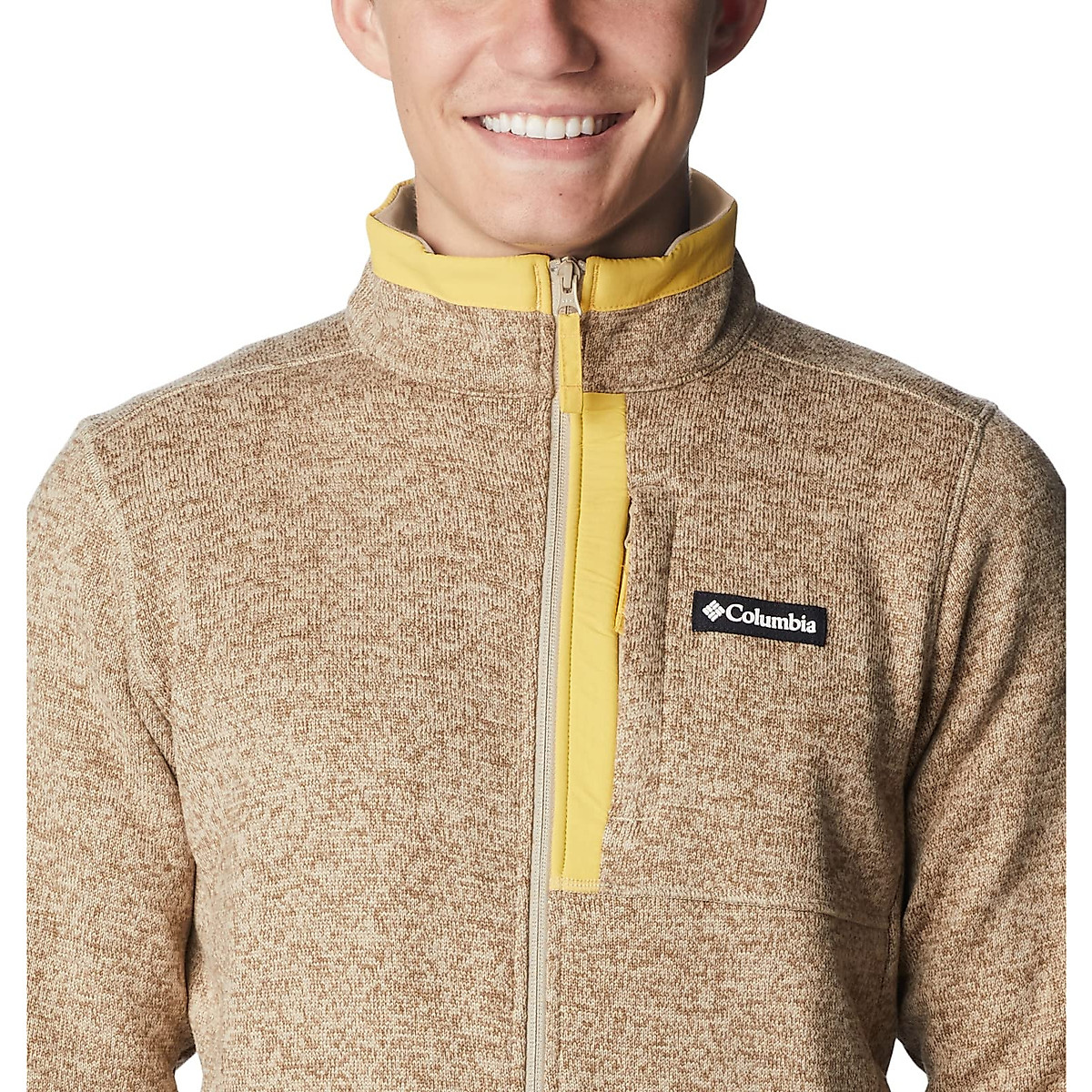 Columbia Men's Sweater Weather Full Zip, Ancient Fossil Heather, Large