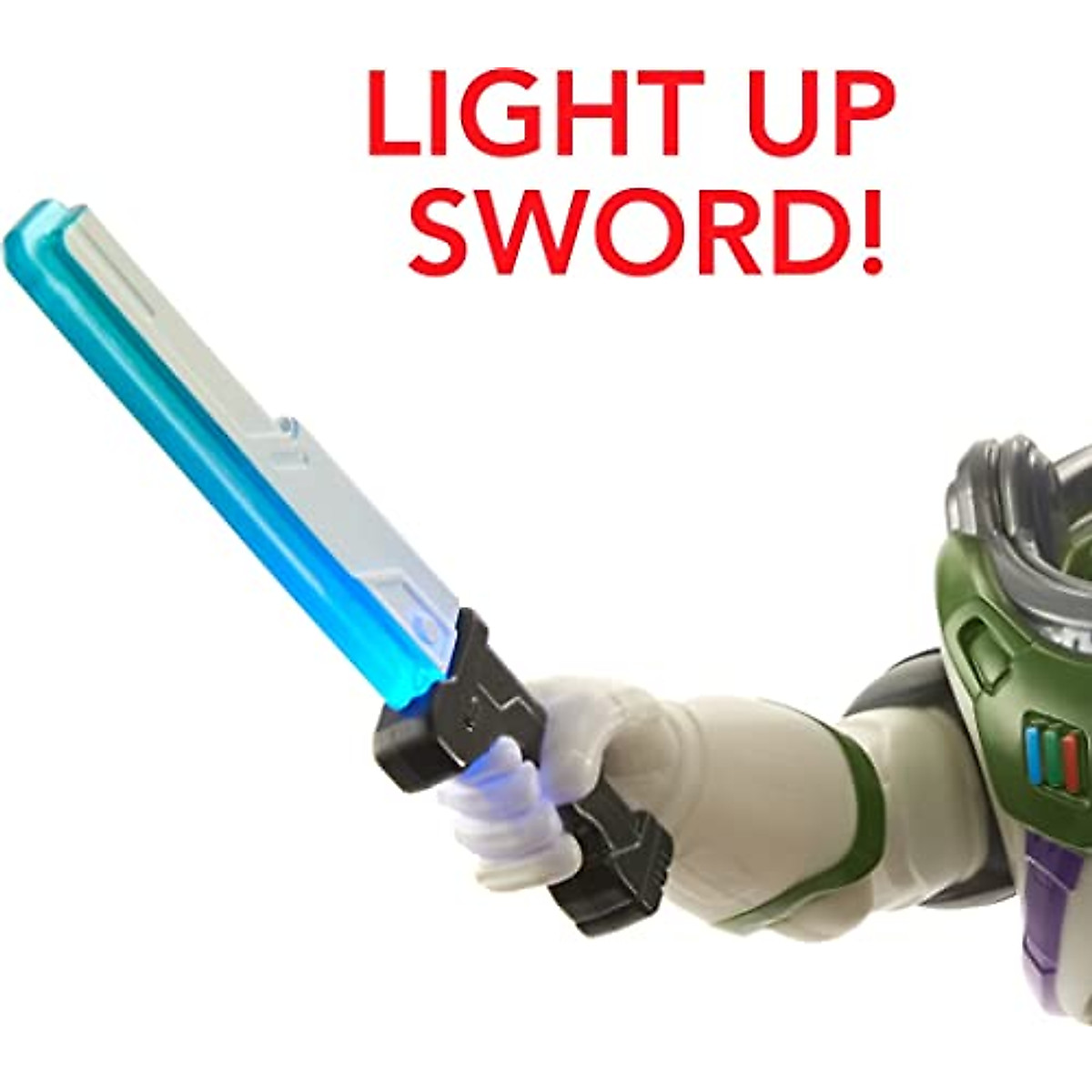 Disney and Pixar Lightyear 12-in Action Figure with Motion, Lights & Sound, Buzz Lightyear with Slashing Laser Blade