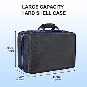 ZORETCO Carrying Case Compatible with PS5,Hard-Shell Travel Bag Holds PlayStation 5 Console,Wireless DualSense Controllers,Base,Games and Accessories (Black Blue)