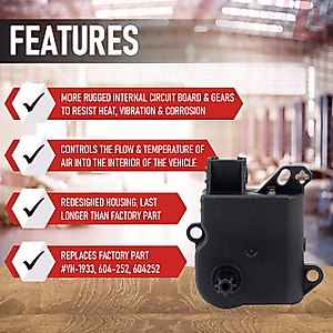 HVAC Blend Door Actuator Replaces 604-252, YH1933, DL3Z-19E616-A, Compatible with Ford and Lincoln Vehicles - Flex 2009, F150 2009-2014, Expedition and Navigator 09-16 - Air Door Motor