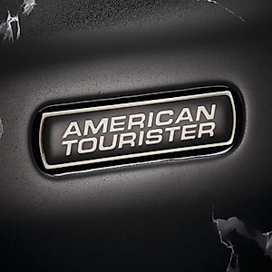 American Tourister Moonlight Hardside Expandable Luggage with Spinner Wheels, Black Marble, Carry-On 21-Inch