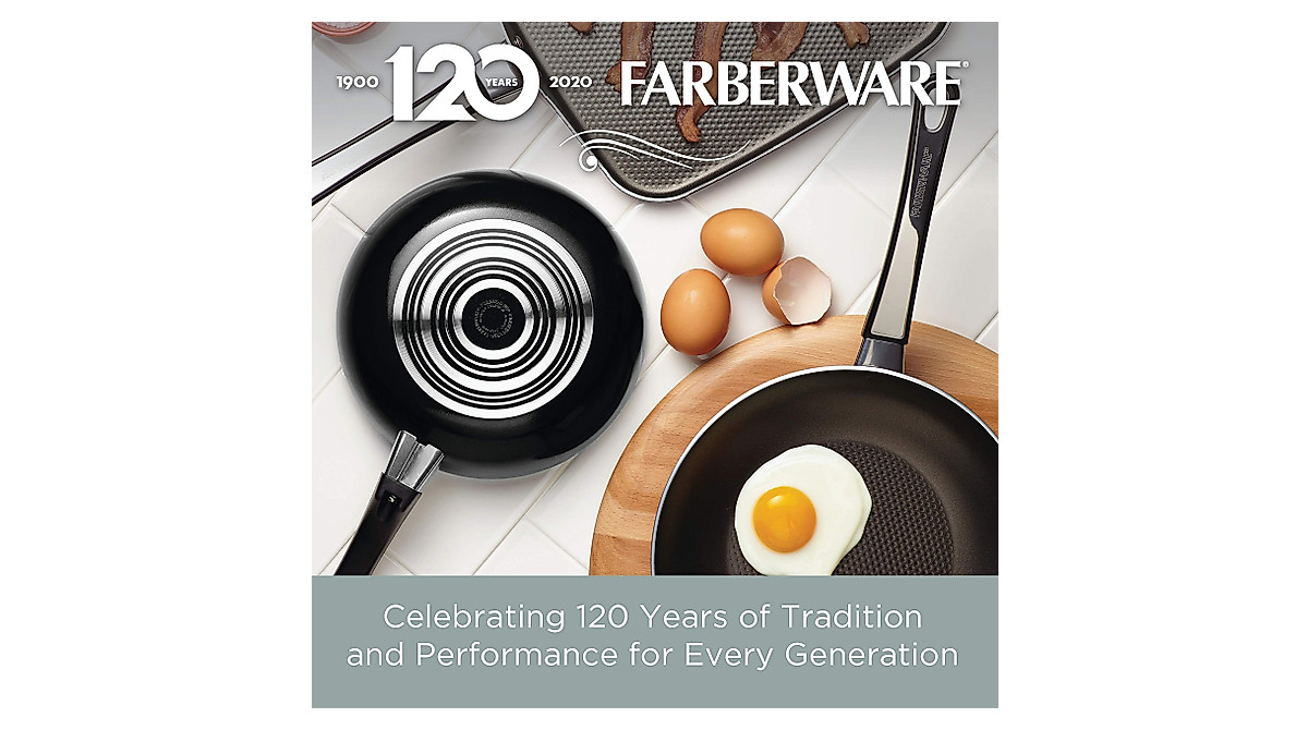 Farberware 12-Inch Nonstick Frying Pan with Glass Lid - Dishwasher Safe