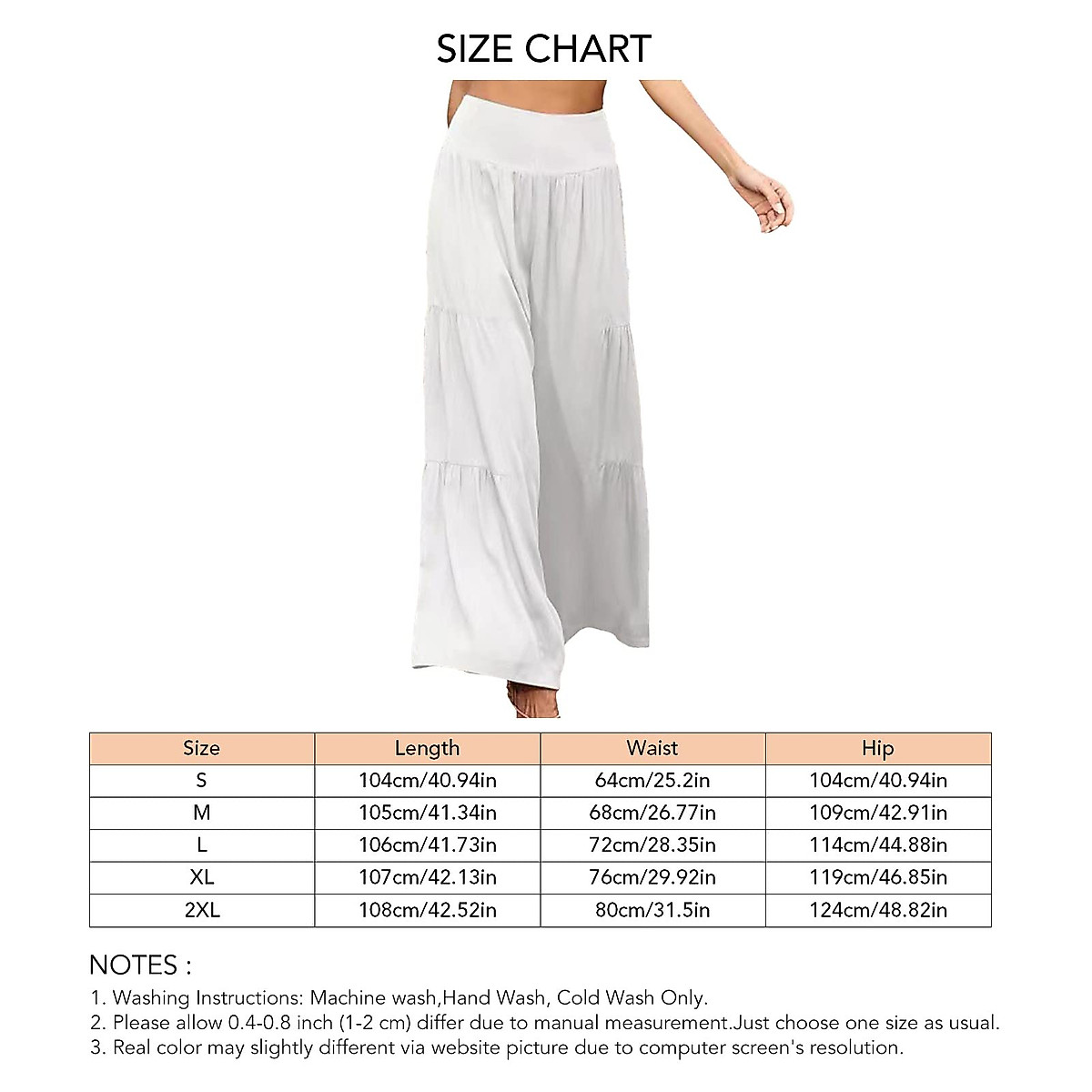 Women's Casual Pants Elastic High Waist Wide Leg Loose Summer Solid Color Splicing Sweatpants Yoga Running Sports(S-White)