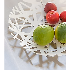 YAMAZAKI Home Bowl | Steel | Fruit Basket, One Size, White