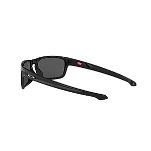 Oakley Men's OO9408 Sliver Stealth Square Sunglasses, Polished Black/Black Iridium Polarized, 56 mm