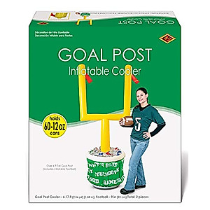 Beistle Goal Post 74” x 28” Holds Approx. 60 12oz. Cans – Inflatable, Drink Containers, Football Party Decorations, Game Day Coolers