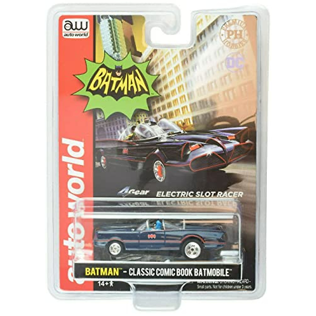 Auto World x Premium Hobbies Blue Comic Book 1966 Batman Batmobile HO Scale Slot Car CP7811