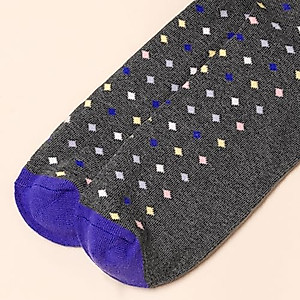 Amazon Essentials Mens Comfortable Patterned Dress Socks, 5 Pairs, Black/Burgundy/Dark Grey/Grey/Stripe, Size 8-12