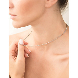 ASDULL 925 Sterling Silver 2mm Silver Box Chain Necklace for Men Silver Link Chain for Women 22 Inches