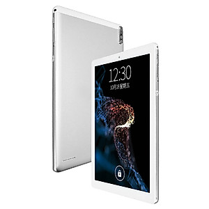 Silver Tablet, Octa Core 2.5GHz CPU Tablet HD 100240V 6GB RAM 128GB ROM 13MP Camera 8800mAh Home Battery (US Plug)