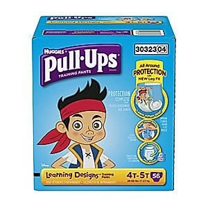 Pull-Ups Training Pants with Learning Designs for Boys, 4T-5T, 56 Count (Packaging May Vary)