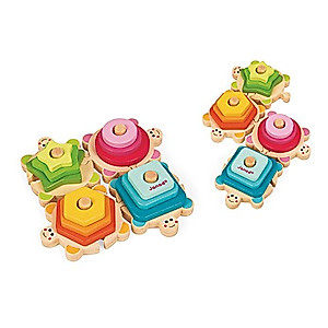 Janod I Wood Stackable Turtles - 12 Pieces - Ages 18 Months + - J05337
