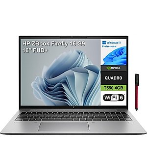 HP ZBook Firefly 16 G9 Laptop, 16" FHD+, Intel Core i5-1245U (Beat i7-11370H), Quadro T550, 64GB DDR5 RAM, 2TB PCIe SSD, WiFi 6, Backlit KB, FR, Windows 11 Pro, BROAG