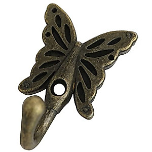YYANGZ 4Sets Antique Hangers Butterfly Patterned Wall Mounted Hanger Bronze Hooks Butterfly Hooks for Hanging Clothes Hook Up Towel Coat Hat Scarf Jacket Bag with Screws