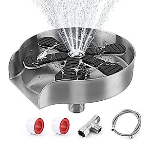 Glass Rinser for Kitchen Sink,Glass Washer with 360 ° Rotation,304 Stainless Steel Faucet Cup Washer,Sink Accessories for Coffee Shop Bars (Silver)