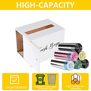 kufoab Trash Bag Organizer, Trash Bag Holder, Kitchen Organizer, Farmhouse Decor Kitchen Storage Organization Rustic Trash Bag Holder Wall Mounted, Wooden Trash Bag Dispenser