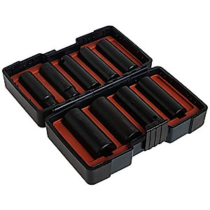 BOSCH 27286 1/2 In. Impact Tough Deep Well Socket Set, 9-Piece,Gray