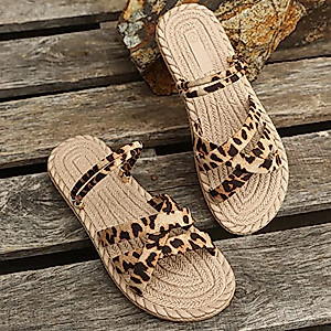 Sliders Girls Sandals for Women Flat Slippers Flip Flops Shoes Summer Casual Comfortable Beach Bohemia Shoes (Brown, 42)