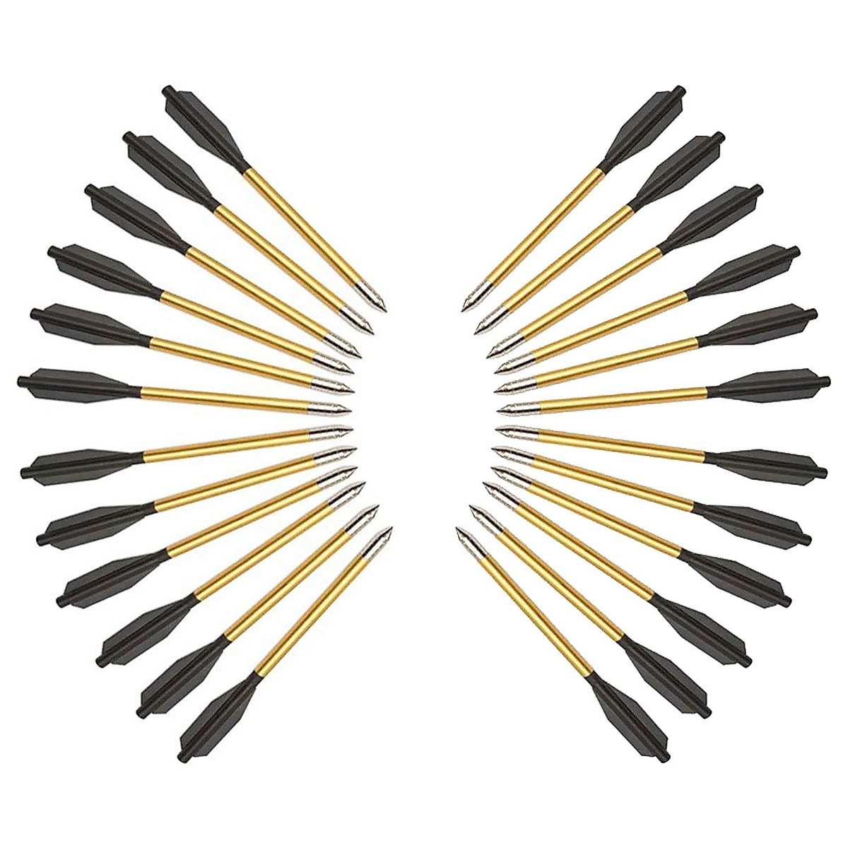 KingsArchery Self-Cocking Crossbow Bundle with Adjustable Sights, Spare Crossbow String and Caps, 27 Aluminim Arrow Bolt Set