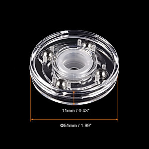 MECCANIXITY 2inch Rotating Swivel Stand with Steel Ball Bearings Lazy Susan Base Turntable for Kitchen Corner Cabinets, Clear Pack of 2