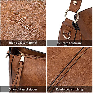 CLUCI Women Wallet Leather Bundles with Purses and Handbags for Women Designer Leather Hobo Tote