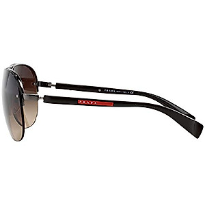 Prada Linea Rossa Men's PS 56MS Sunglasses Gunmetal/Brown Gradient 62mm