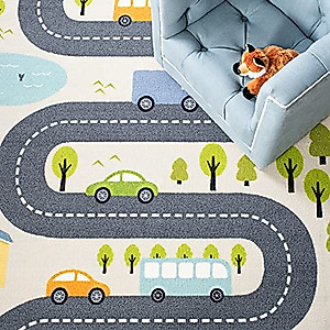 SAFAVIEH Kids Playhouse Collection Area Rug - 5'5" x 7'7", Beige & Green, Non-Shedding Machine Washable & Slip Resistant Ideal for High Traffic Areas for Boys & Girls in Playroom (KPH227A)